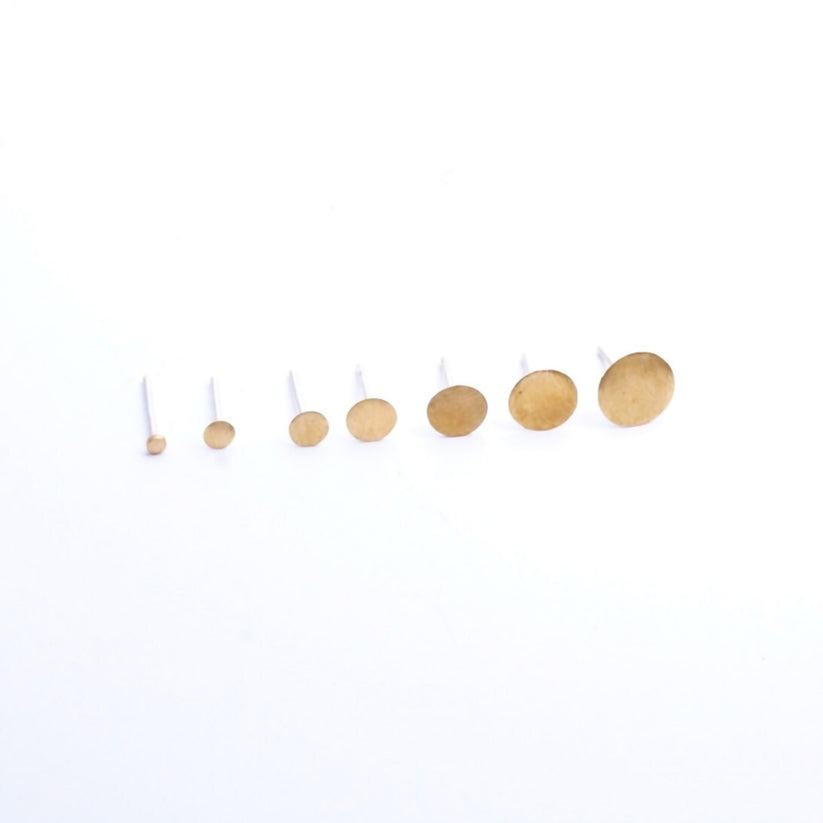 14k Gold Circle Stud Earrings | Minimalist Solid Gold Studs – Virginia ...